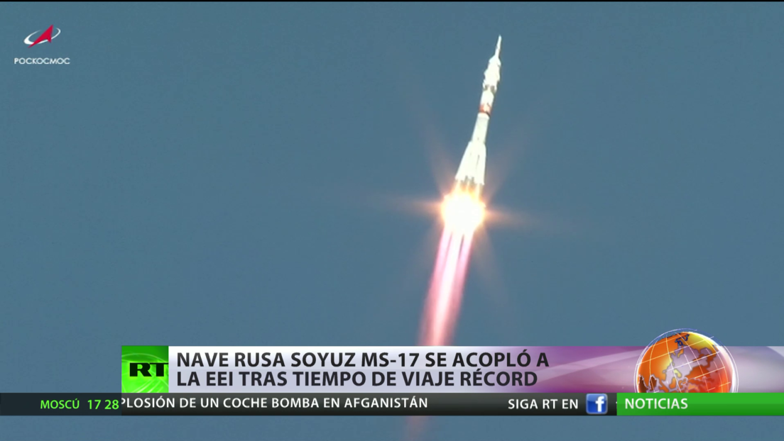 La nave rusa Soyuz MS-17 se acopla a la Estación Espacial Internacional ...