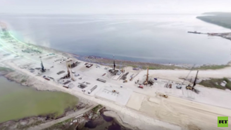 Building the Crimean Bridge: Epic 360-degree drone view (4K) — RT