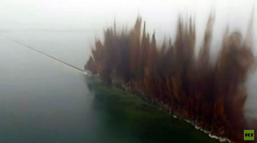 Watch the epic moment 3.7km-long dam explodes in China (VIDEO) — RT Viral