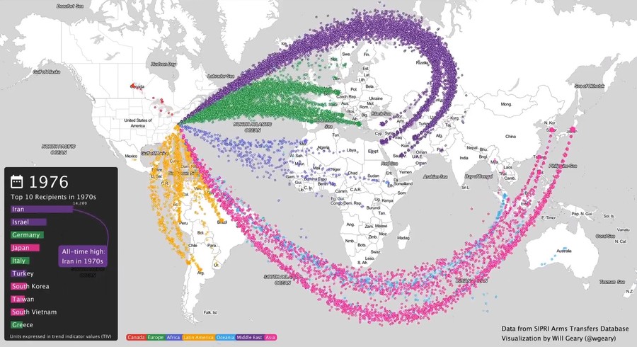 Watch the vast flow of US arms exports over 6 decades (VIDEO) — RT ...