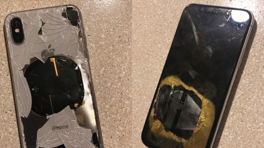 ‘Dark grey smoke started coming out’: PHOTOS show burned iPhone ‘after ...