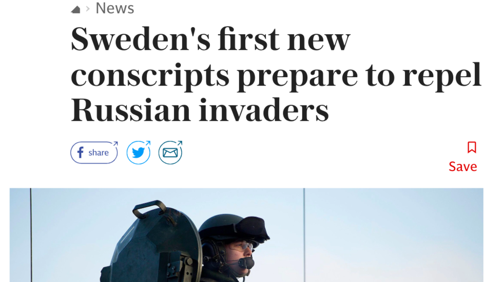 Russia about to invade Sweden? UK newspaper seems to think so — RT UK News