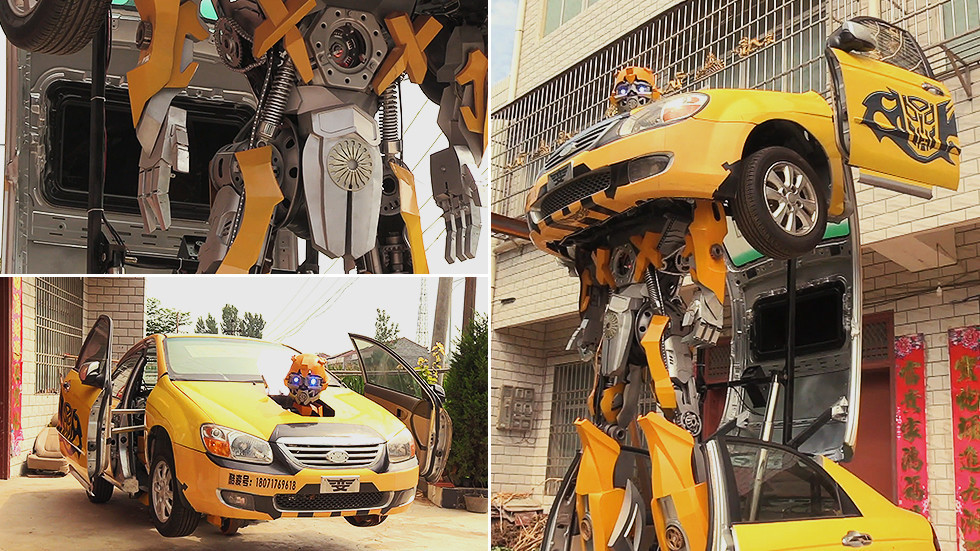 Chinese toy-maker creates LIFE-SIZE & MOVING transformer from broken ...