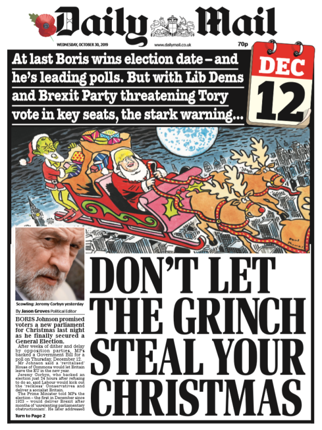 ‘Time to stuff the Turkey’: UK newspaper front pages react to Christmas ...