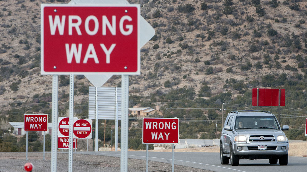 Saved by a swerve: Driver dodges oncoming car speeding WRONG WAY down ...