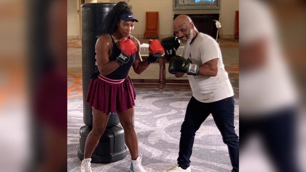 ‘She has some power’: Boxing legend Mike Tyson teaches Serena Williams ...
