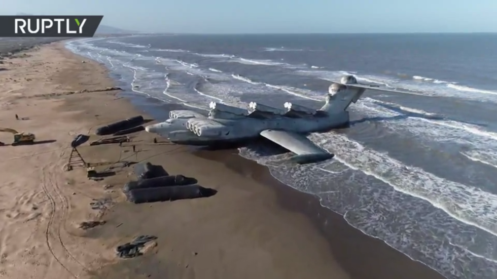 'Sea Monster' washed ashore: One-of-a-kind Soviet FLYING WARSHIP filmed ...