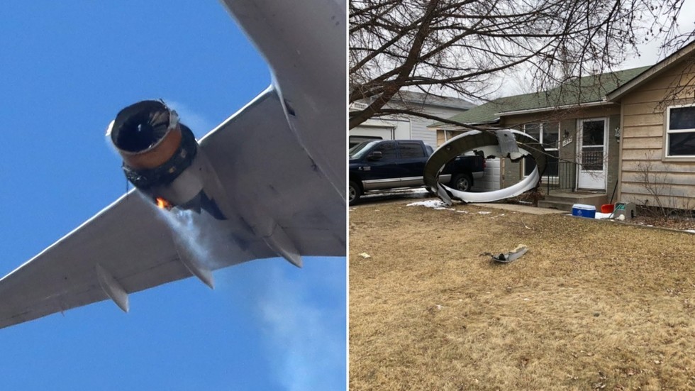 PLANE DEBRIS rains from the sky as United jet makes emergency landing ...