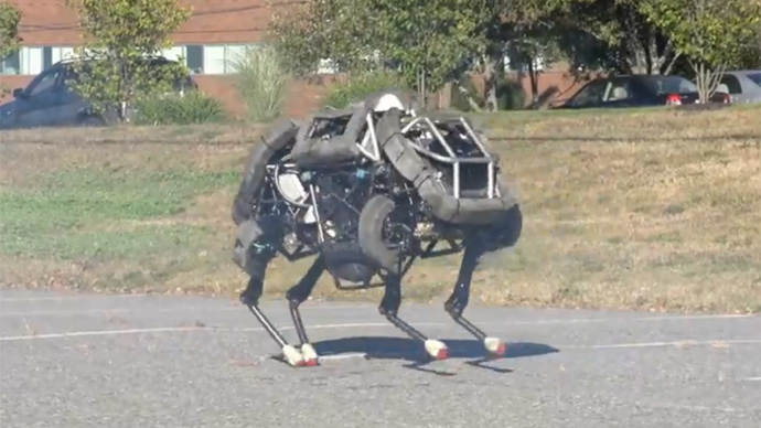 Four-legged, DARPA-funded, running war robot unveiled (VIDEO) — RT USA News